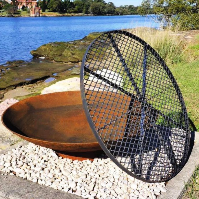 Outdoor Fire Pit Bundle | Cauldron with BBQ Grill | Cast Iron